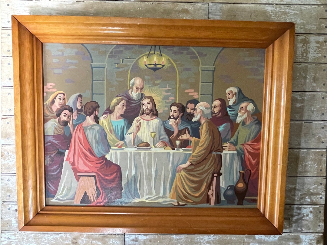 Vintage Last Supper Paint by Number 1960s - Etsy
