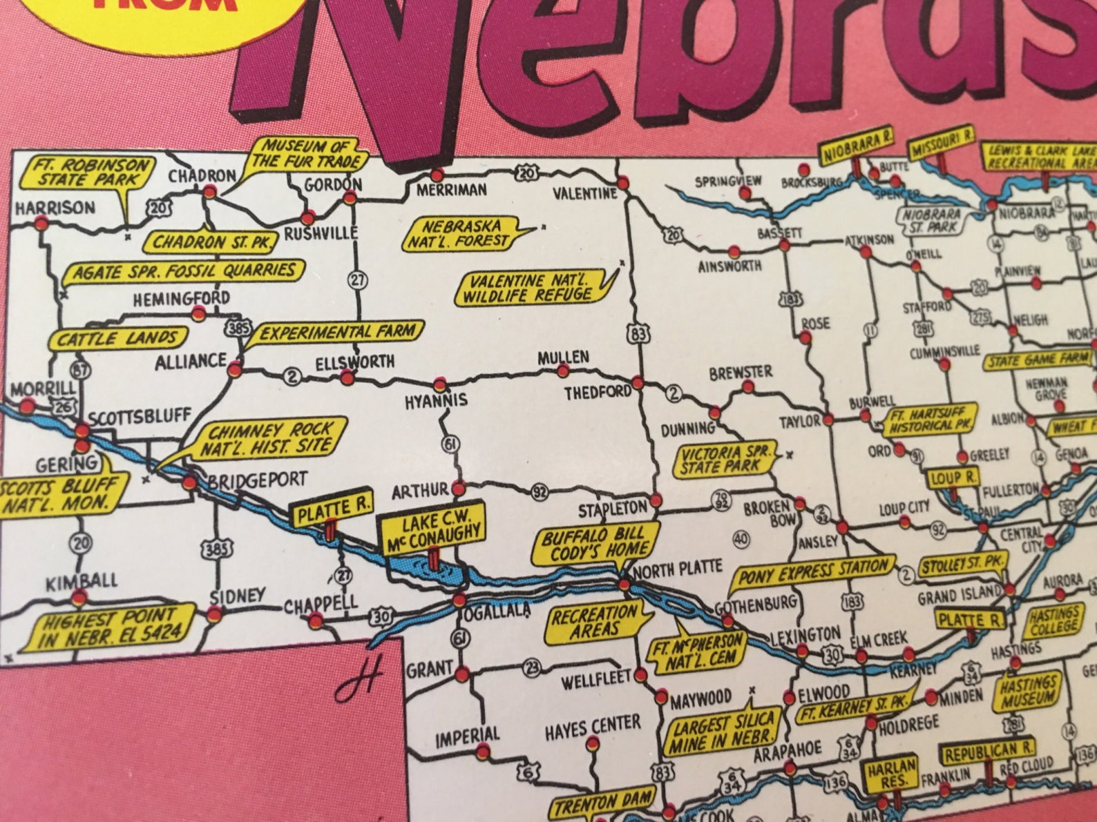 Vintage Nebraska State PostCard | Etsy