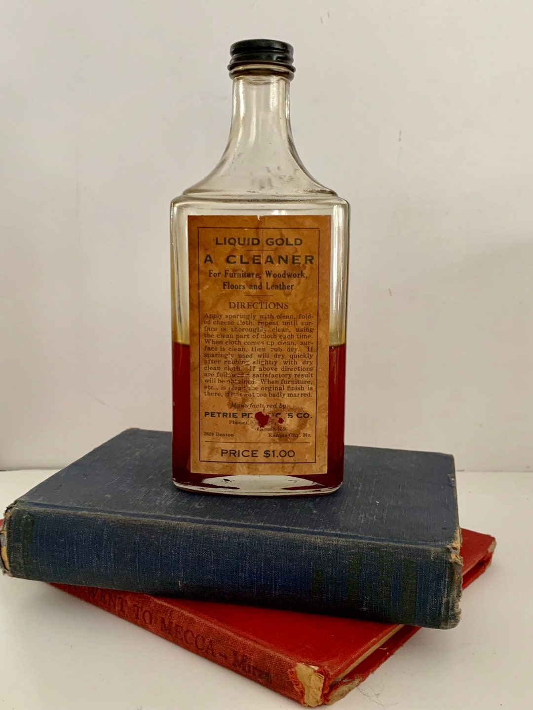 Vintage Liquid Gold Cleaner Bottle Medicine - Etsy