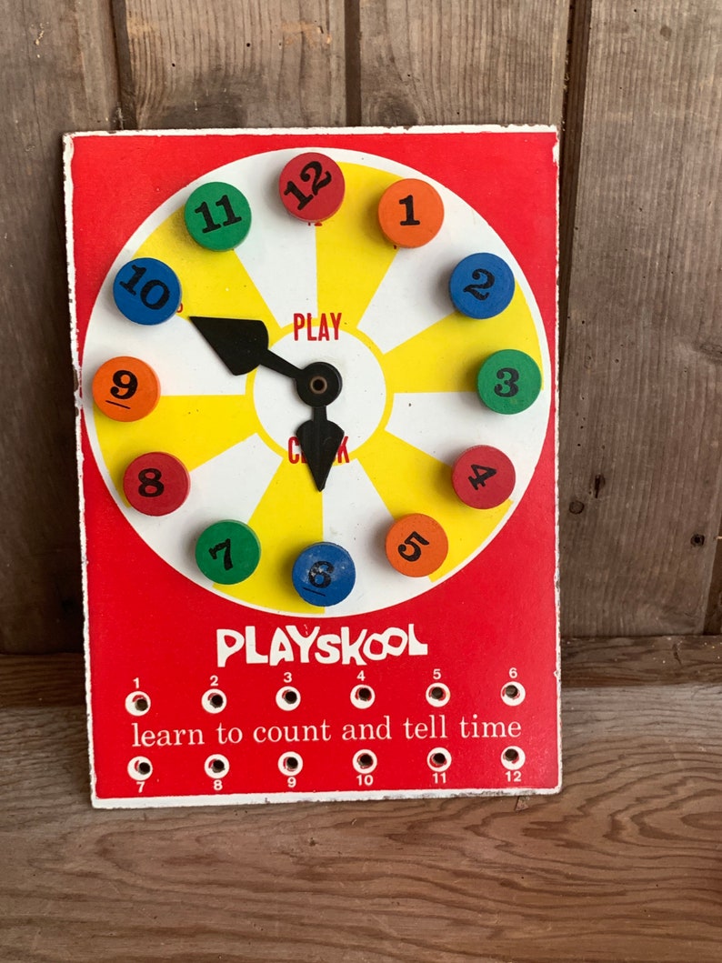Vintage Playskool Play Clock Learn to count and tell time | Etsy