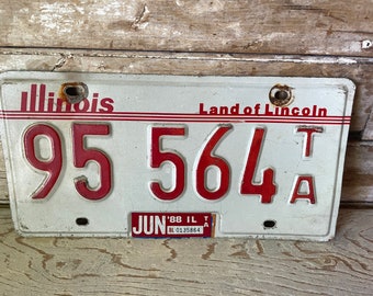 Illinois License Plate Barn Star bright Red - Etsy