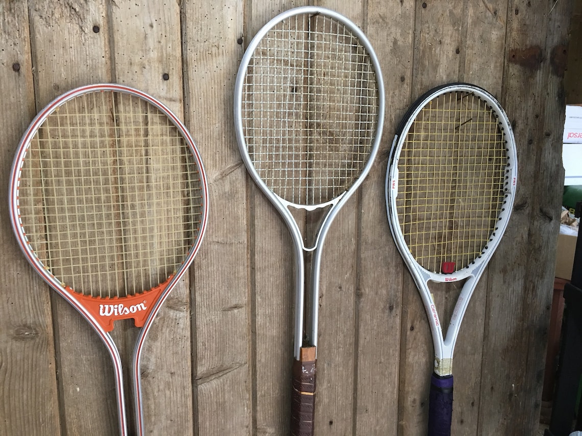 Vintage raquetas de tenis metal conjunto de 3 | Etsy