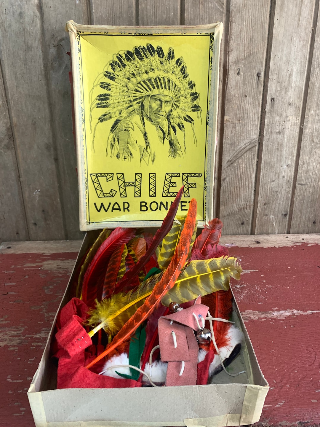 Vintage Chief War Bonnet Indian Head Dress Wrist Bells - Etsy