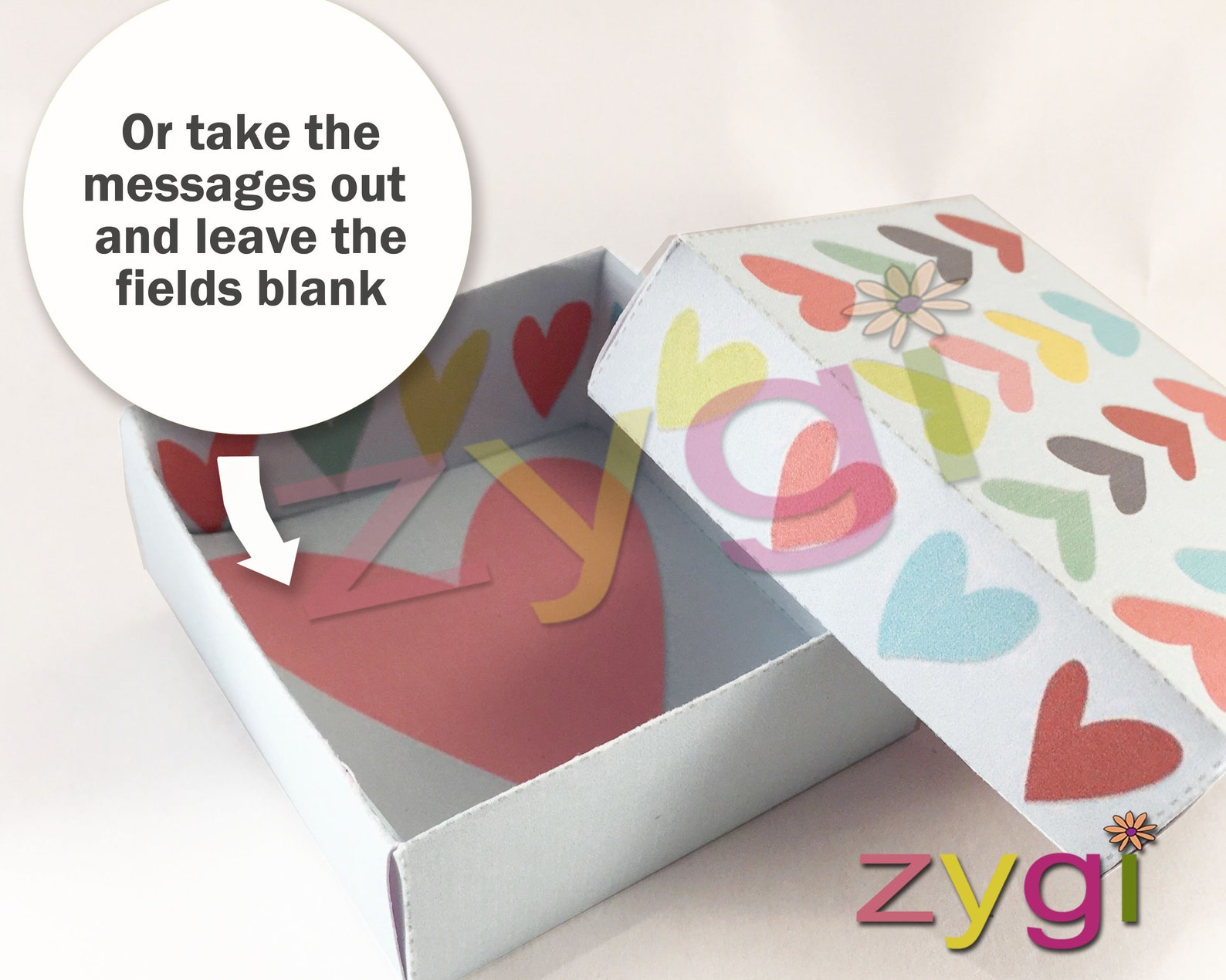 Box With Lid Template Printable for Jewelry or Gifts Hearts | Etsy