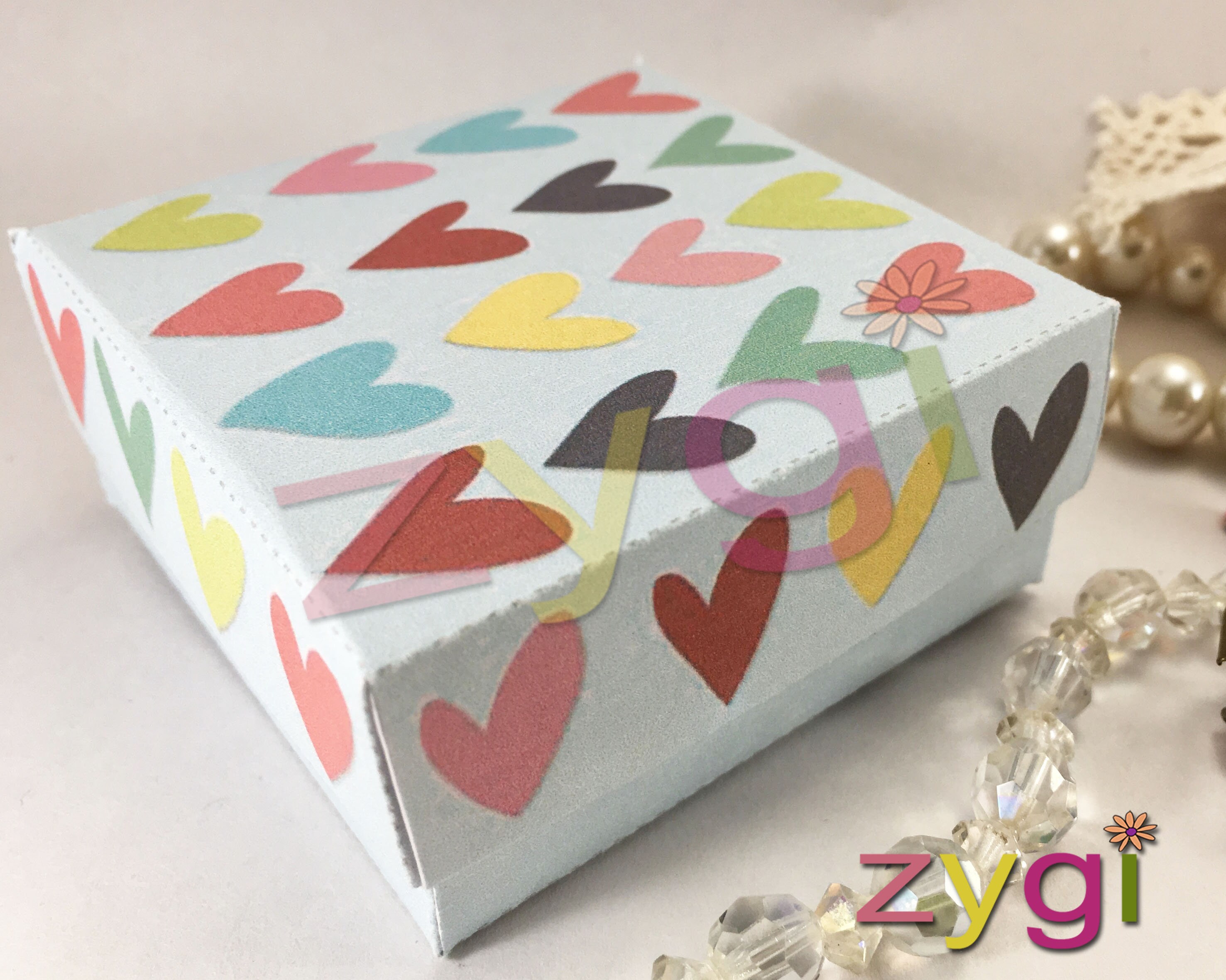 Box With Lid Template Printable for Jewelry or Gifts Hearts | Etsy