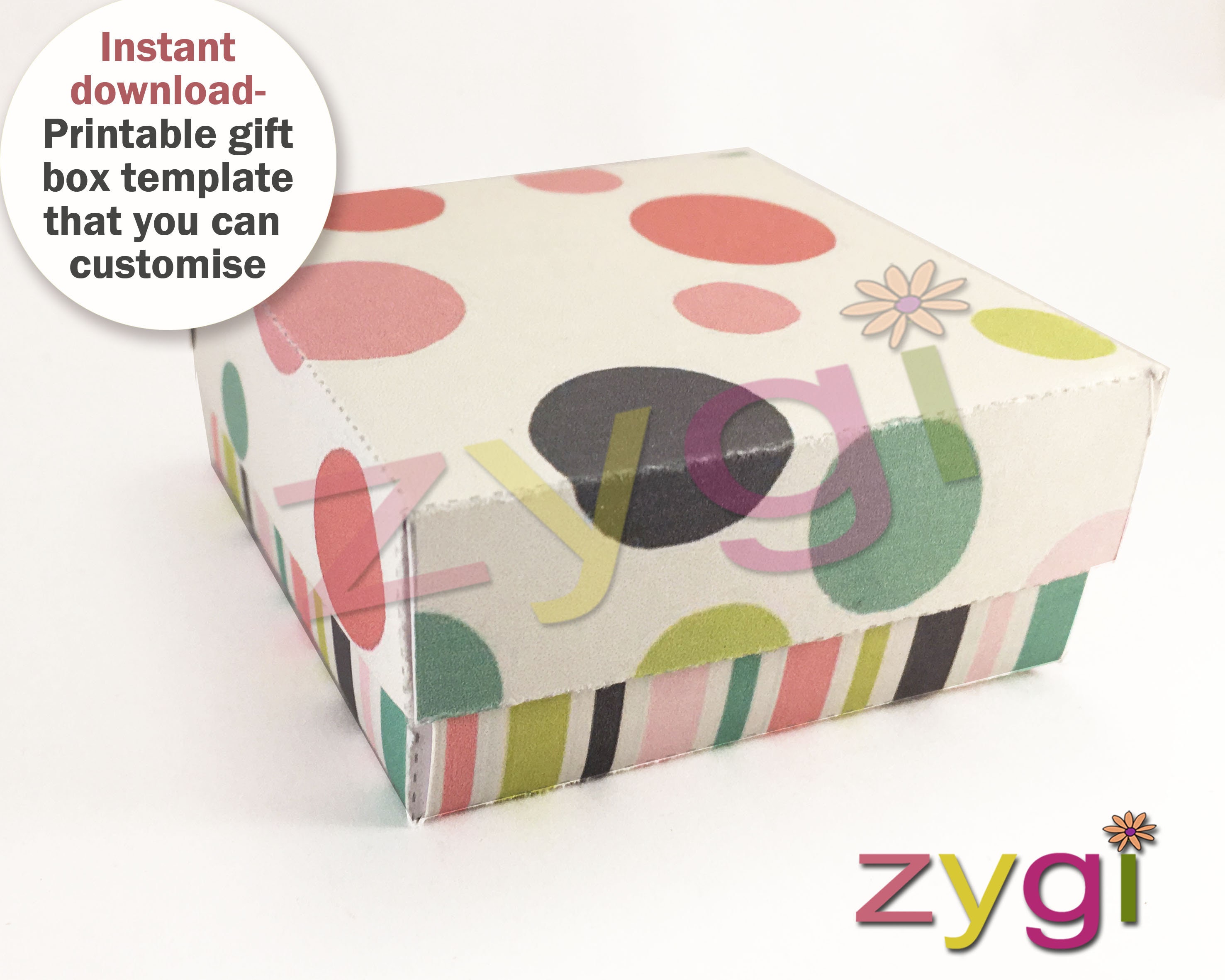 Box With Lid Template Printable for Jewelry or Gifts Spots | Etsy UK