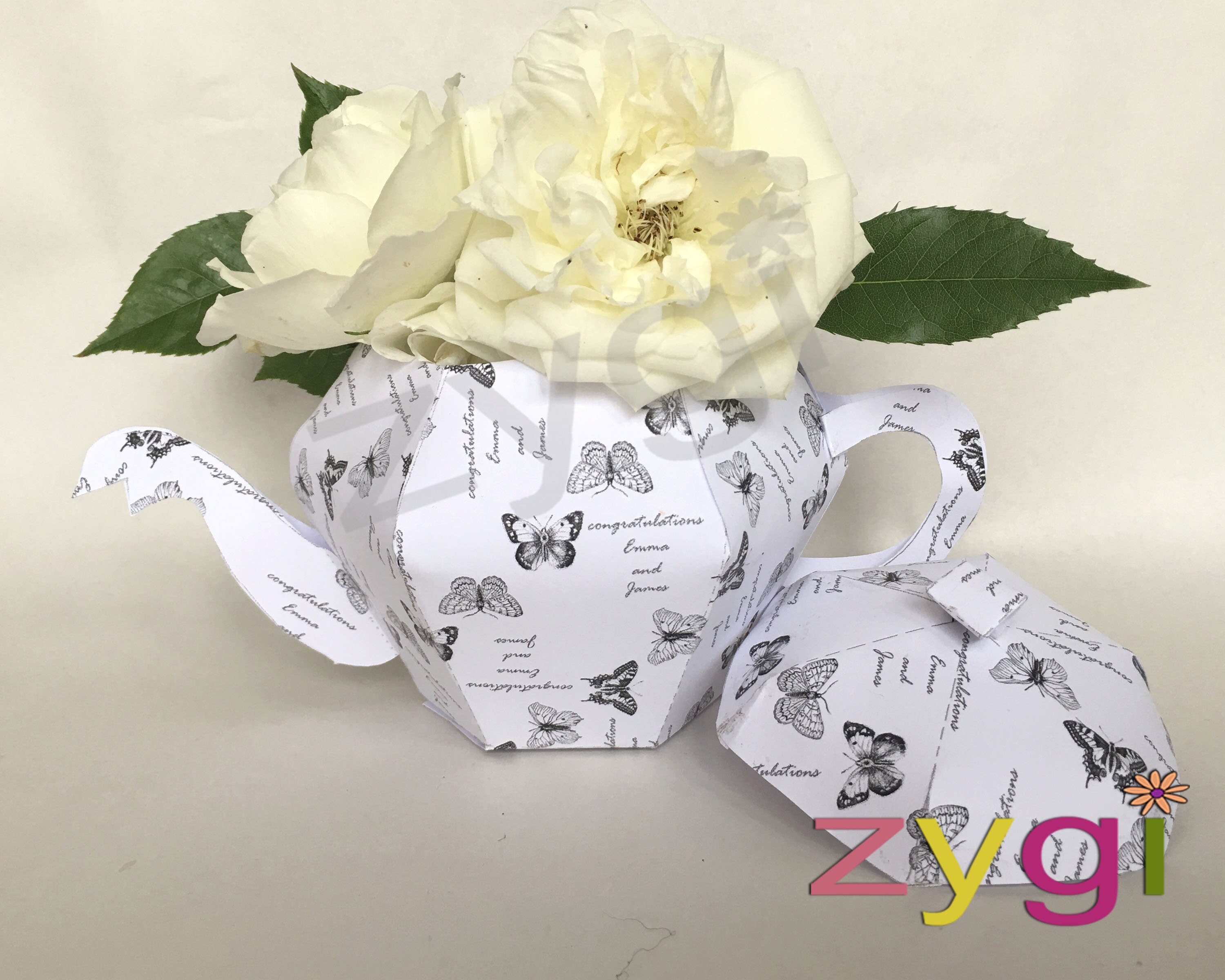 Tea Pot Favor Gift Box With Lid Teapot PDF Template Tea Party - Etsy UK