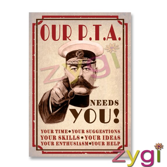 Printable PTA poster Kitchener Our pta needs you Vintage | Etsy
