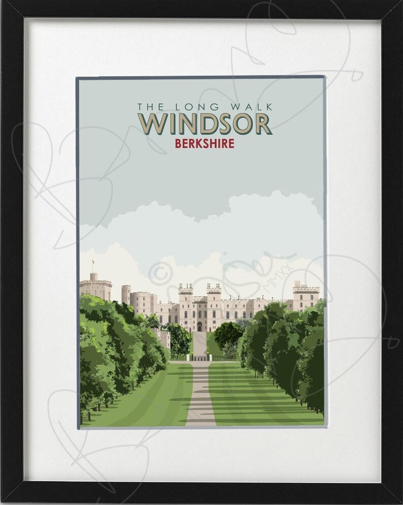 Windsor Castle Print the Long Walk Royal Windsor Art Print | Etsy UK