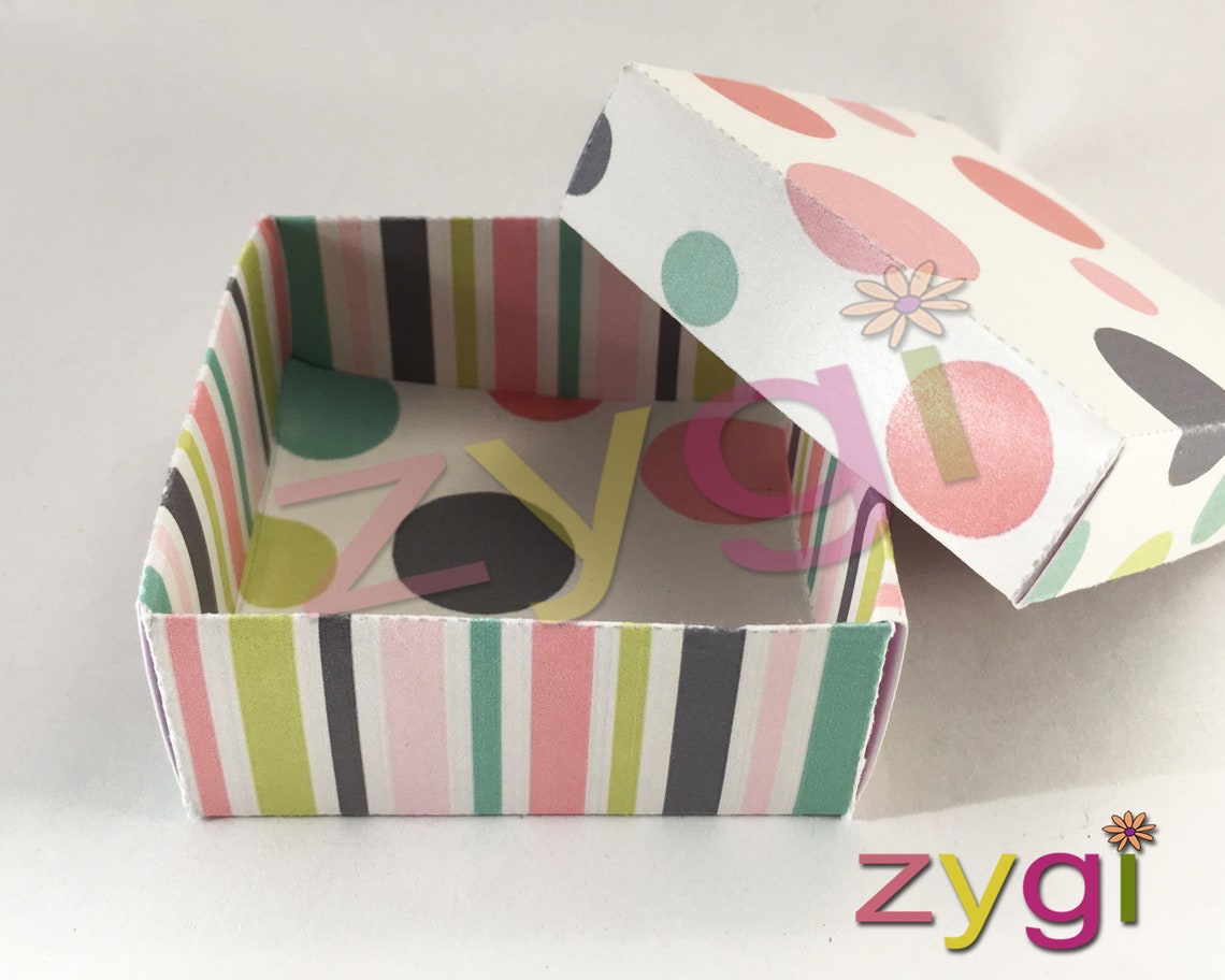 Box With Lid Template Printable for Jewelry or Gifts- Spots and Striped ...