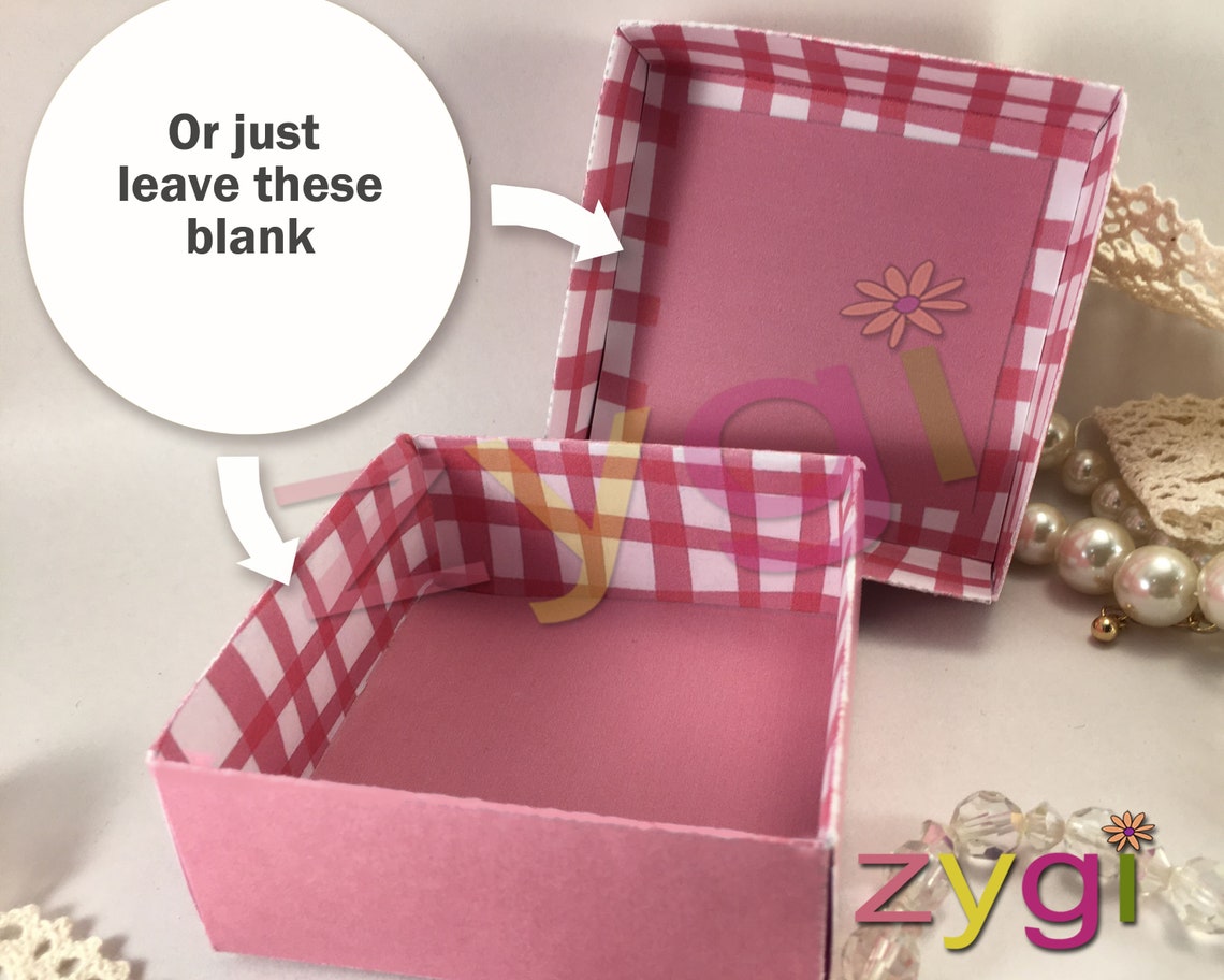 Gift Box With Lid Template Printable Jewelry Jewellery | Etsy