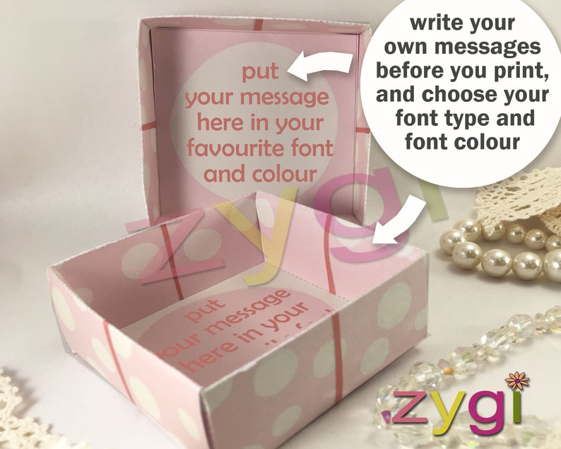 Gift Box With Lid Template Printable Jewelry Jewellery - Etsy