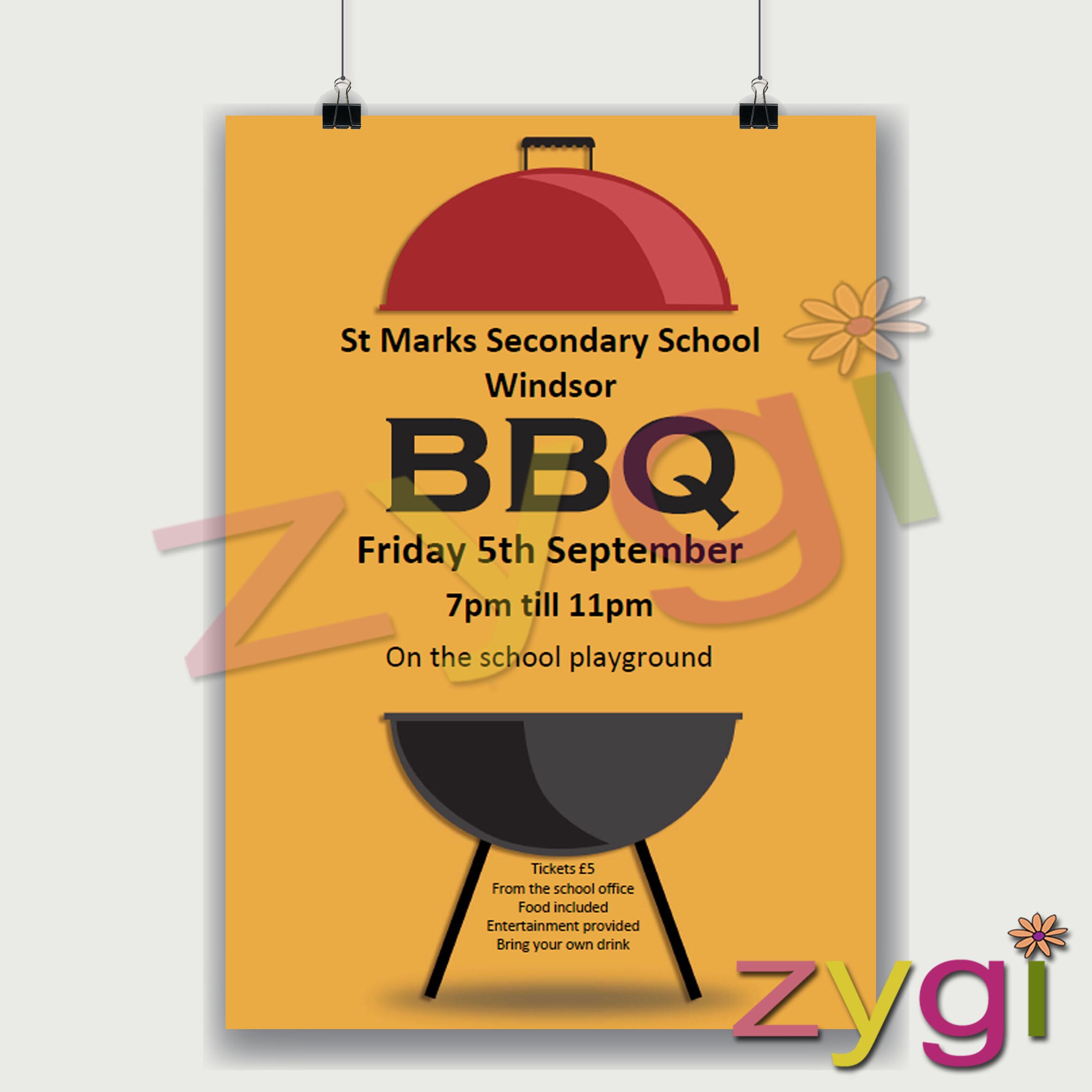 Printable Charity or PTA Poster-barbeque BBQ Fund Raiser Editable and ...