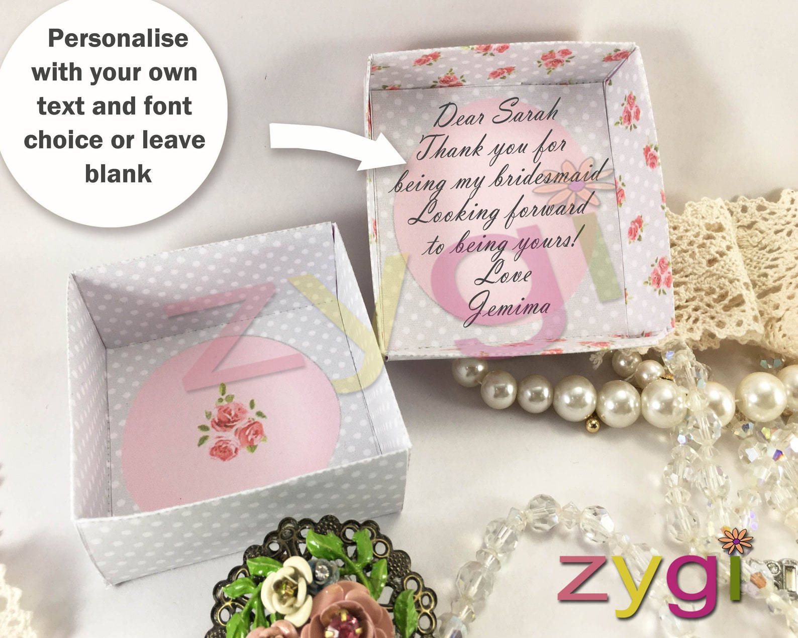 Printable Jewelry Box Pattern Template with lid DIY crafting | Etsy