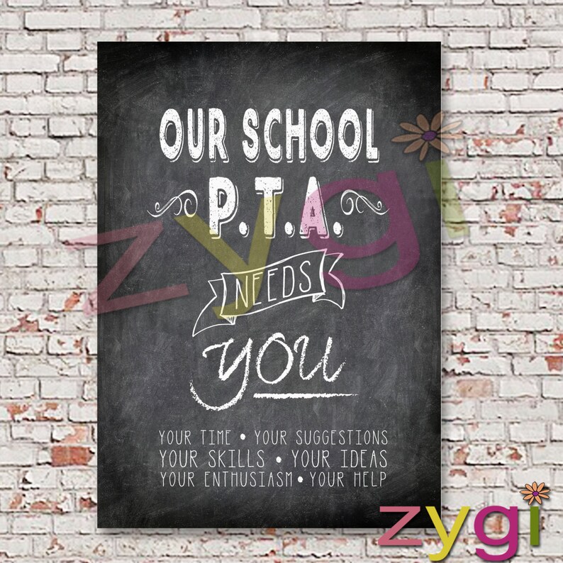 Printable PTA Poster Chalkboard Our Pta Needs You Modern - Etsy