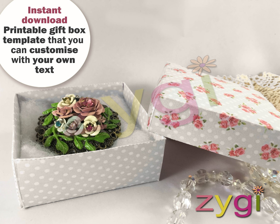 Printable Jewelry Box Pattern Template With Lid DIY Crafting | Etsy UK