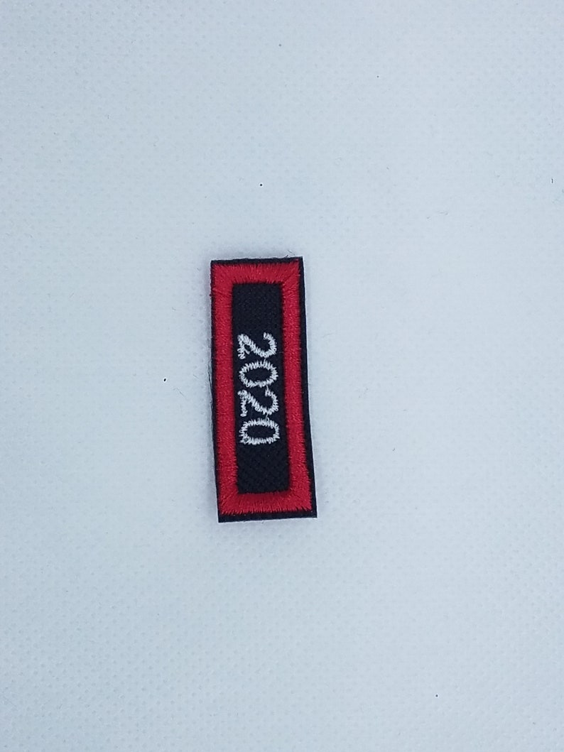 Embroidered Year Patch: Custom Color, Rectangle or Rounded (1 1/2 X 1/2 ...