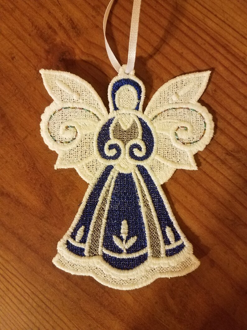 Embroidered Lace Angel Ornament | Etsy