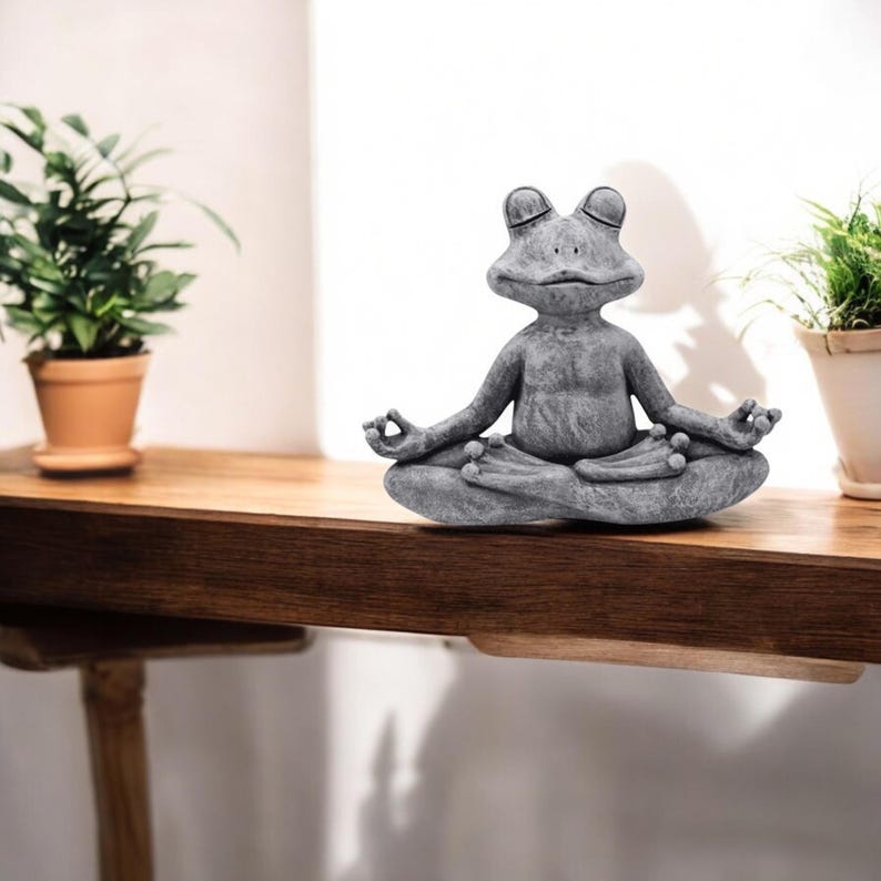 Namaste, Ribbit! – Zen Yoga Frog Statue – Chill Resin Buddha Frog for ...