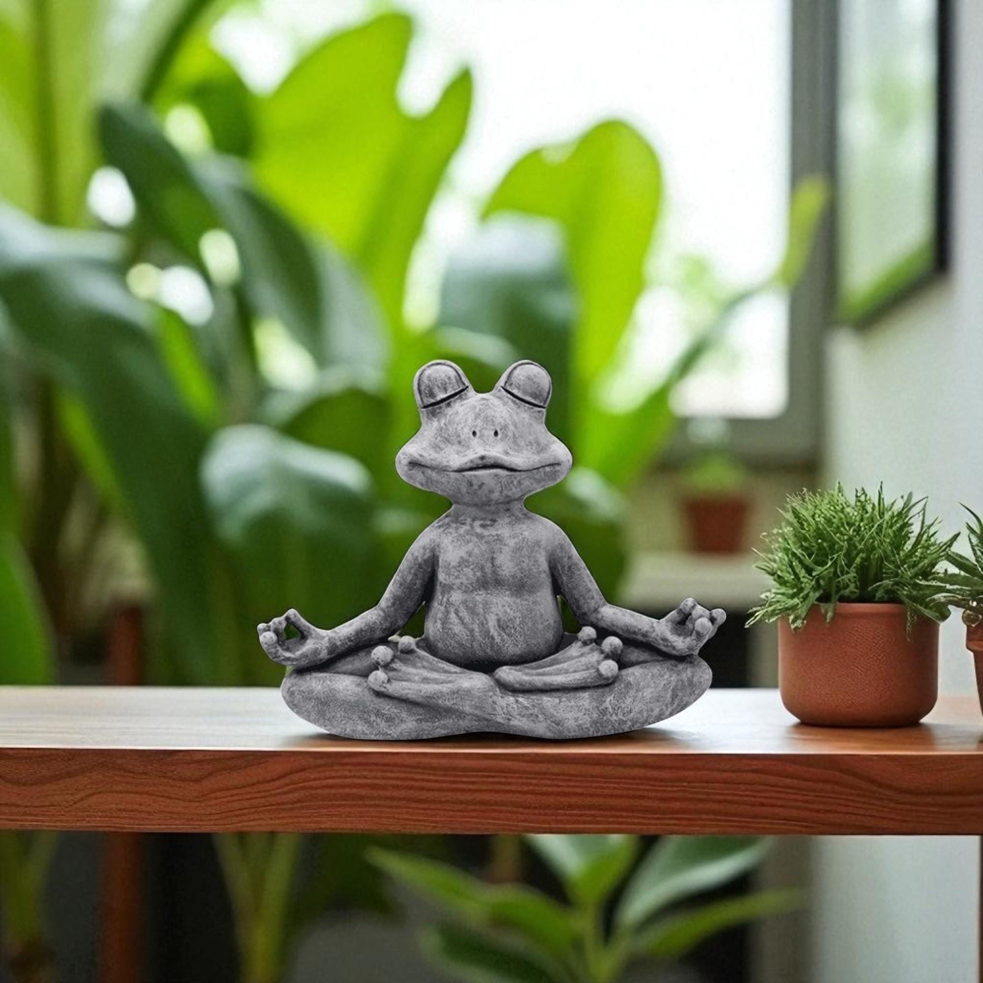 Namaste, Ribbit! – Zen Yoga Frog Statue – Chill Resin Buddha Frog for ...