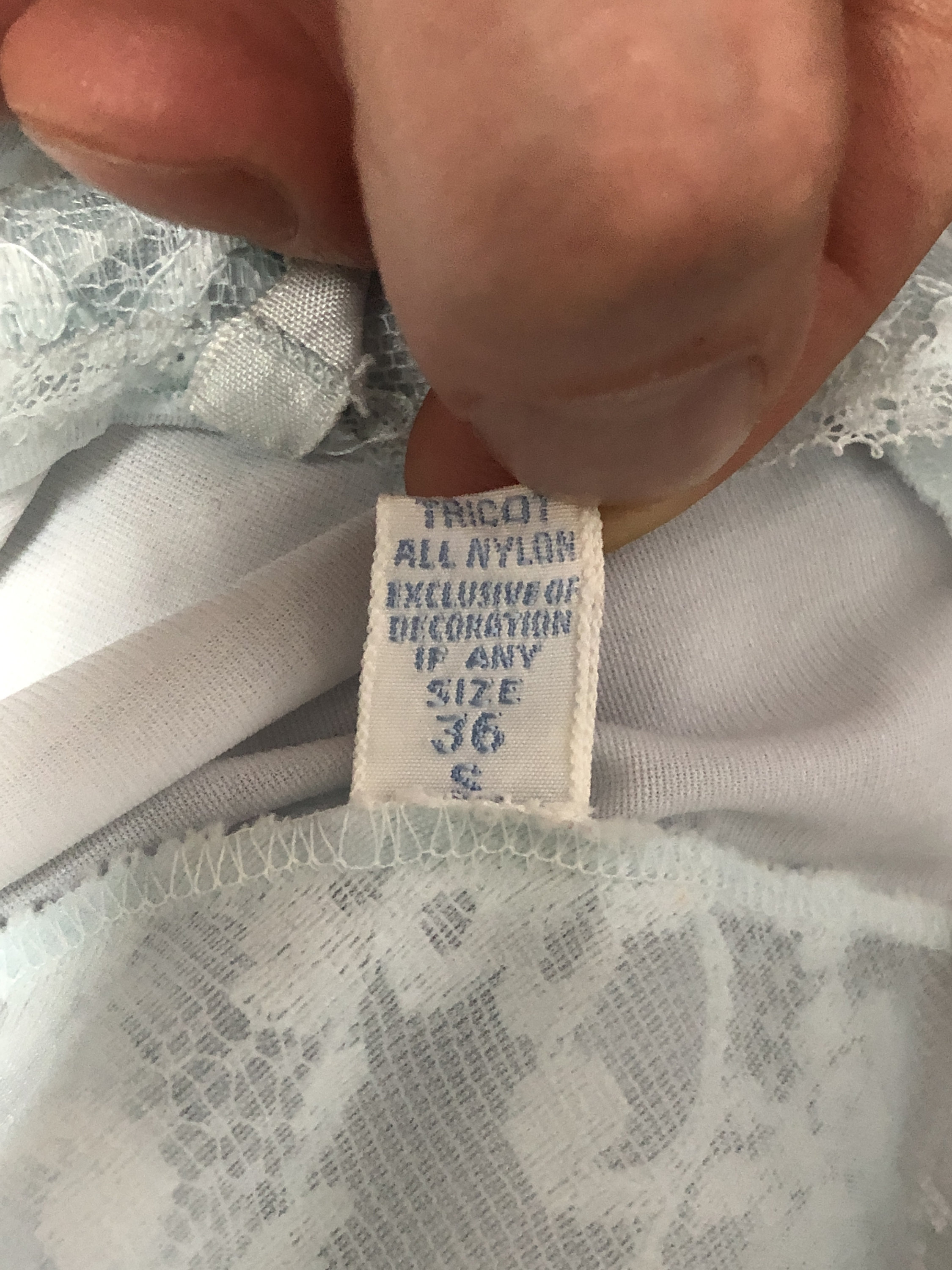 Vanity Fair Light Blue Somewhat Sheer Small Lingerie Slip With 36 Bust ...