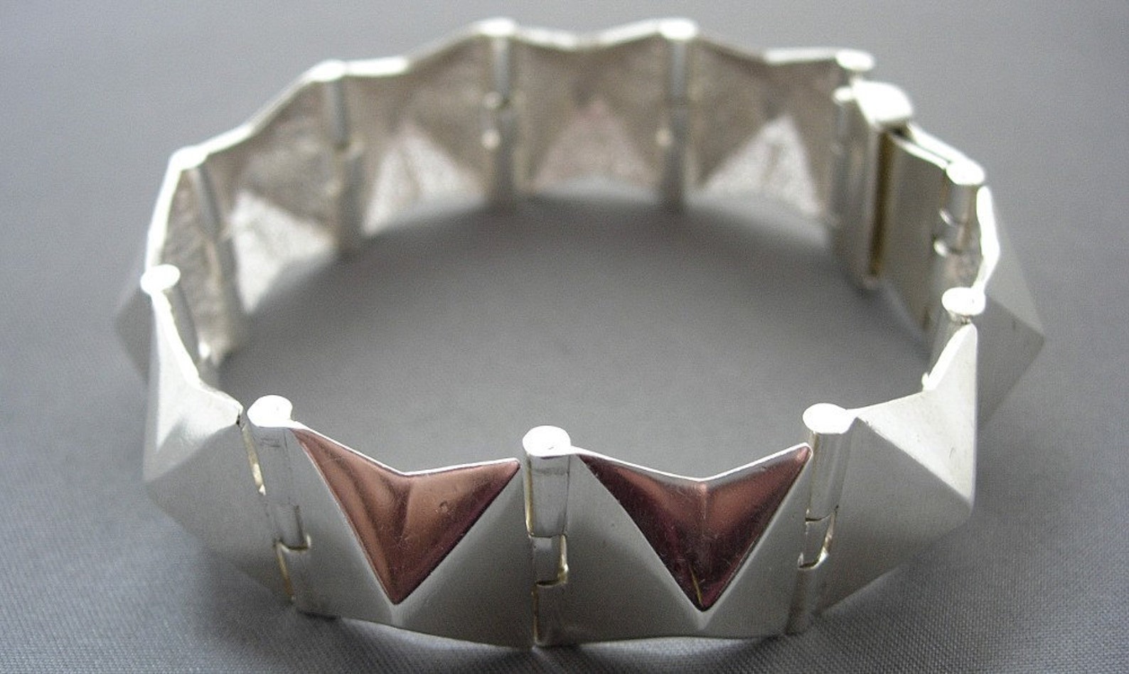 Silver Pyramid Bracelet - Etsy
