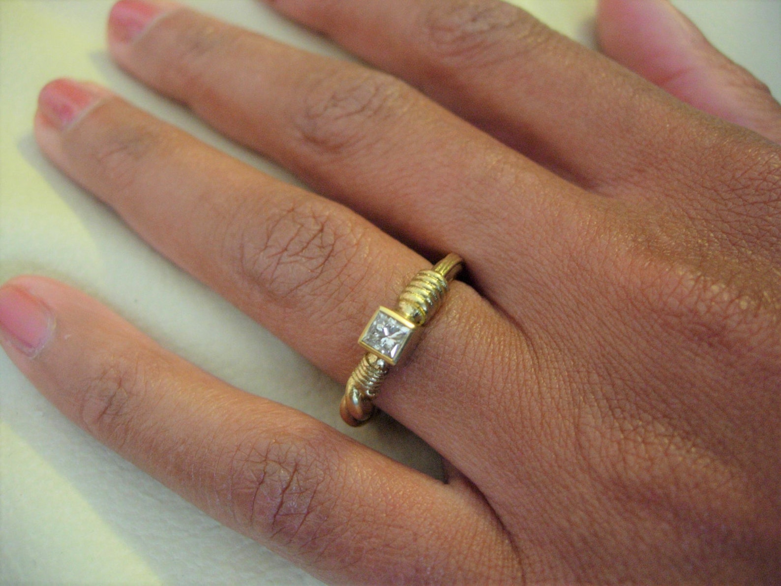 Princess Cut Diamond Ring Hand Made - Etsy