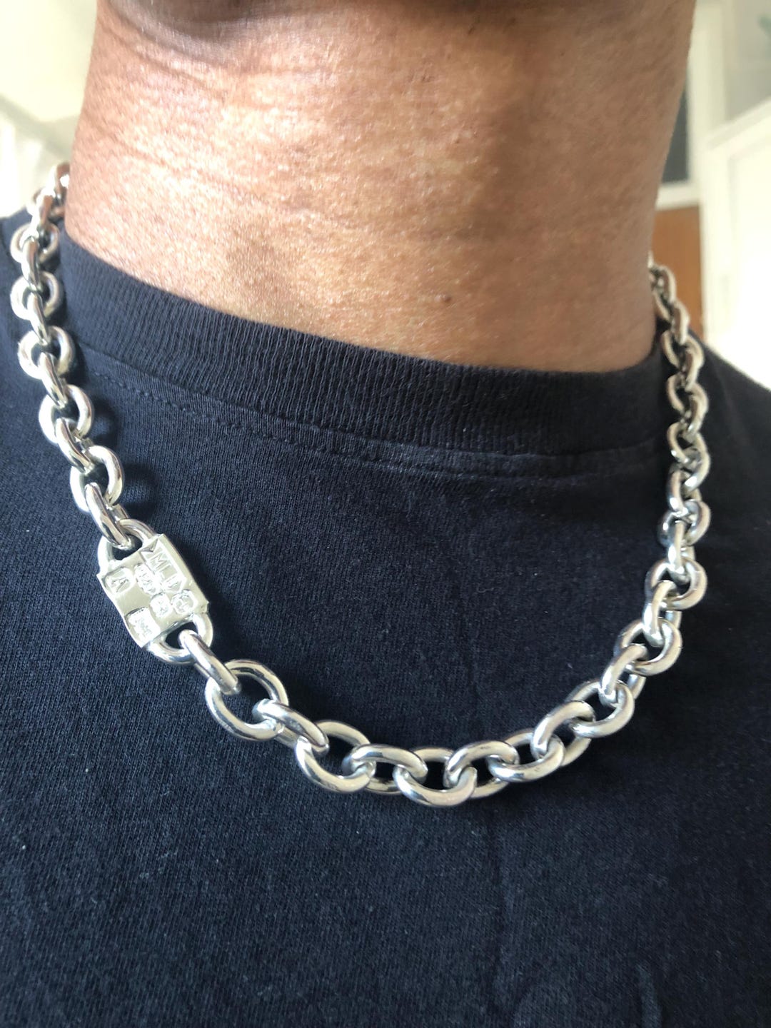 Heavy Solid Sterling Silver Large Hallmarks Chain - Etsy