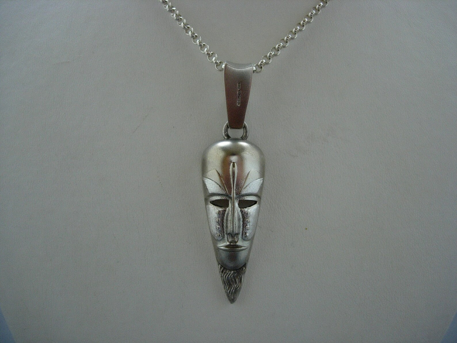 Silver African Mask Pendant and Chain - Etsy