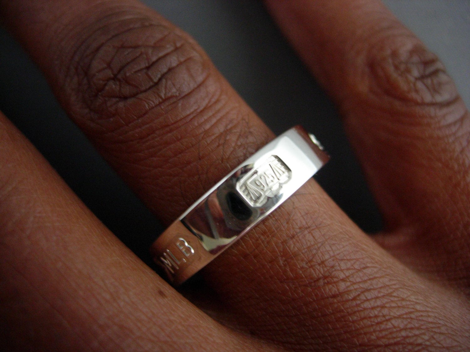 Large Hallmarks Solid Silver Ring - Etsy