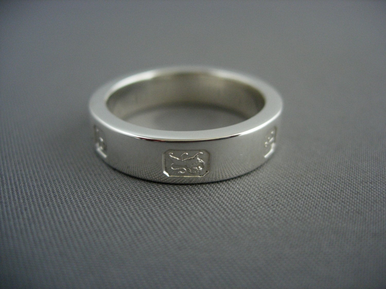 Large Hallmarks Solid Silver Ring - Etsy