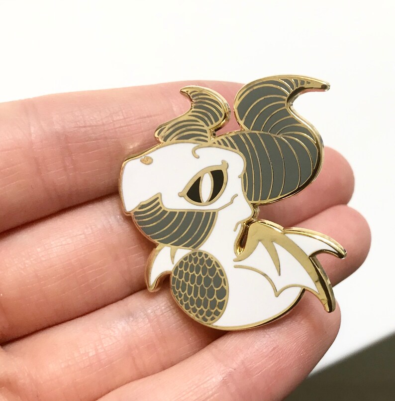 Twin Demon Dragon 40 Mm Enamel Pin | Etsy
