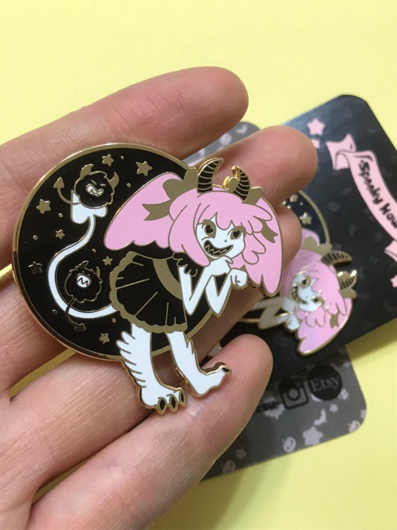 Little Kawaii Demon Enamel Pin | Etsy