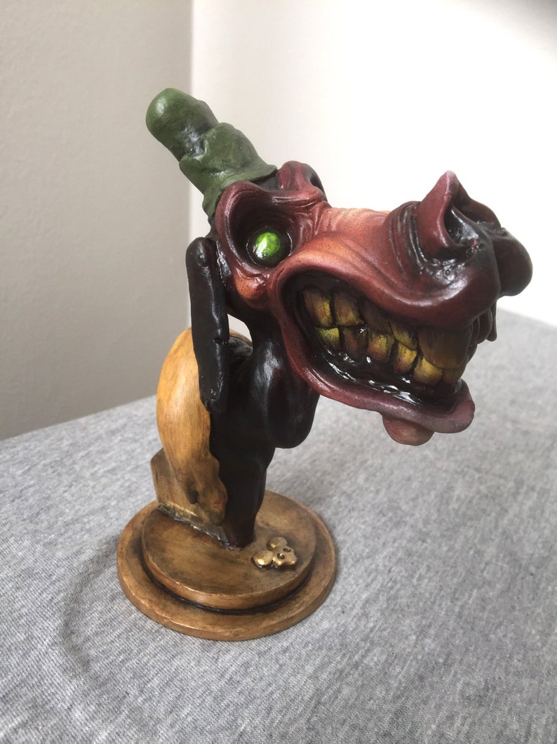 Zombie Goofy Bust Sculpture | Etsy