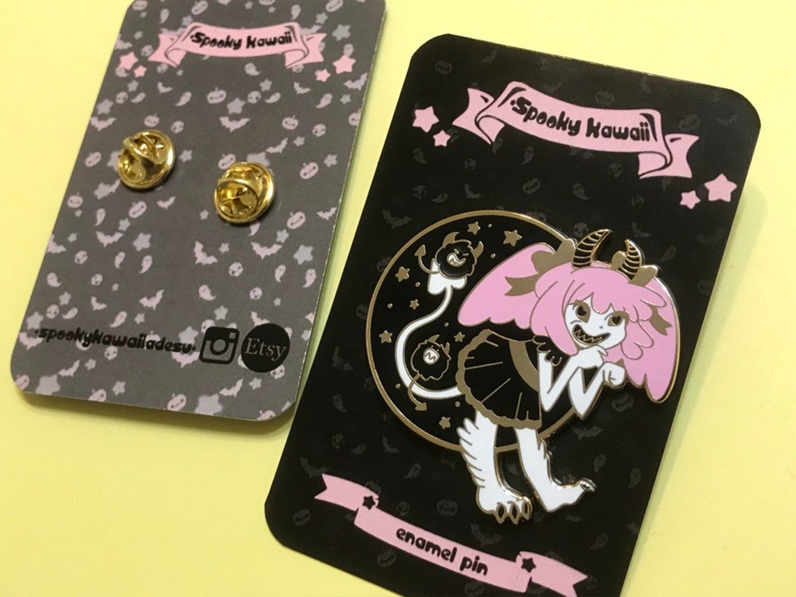 Little Kawaii Demon Enamel Pin - Etsy