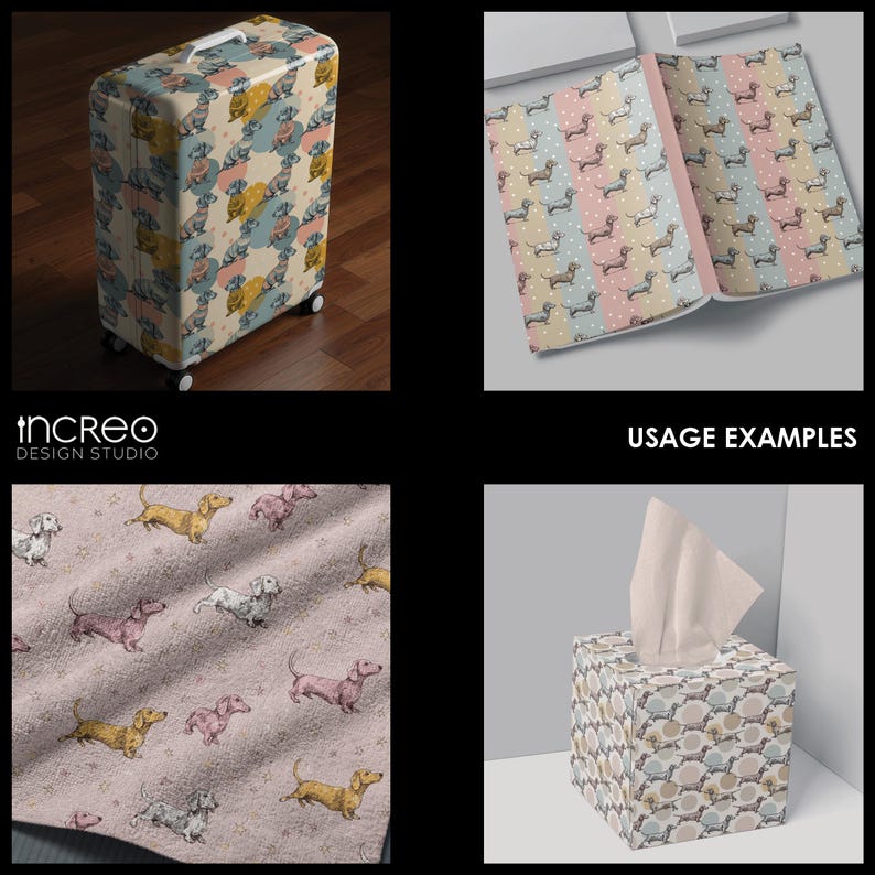 Dachshund Seamless Pattern Pack – Dog Tumbler Wrap, Scrapbooking ...