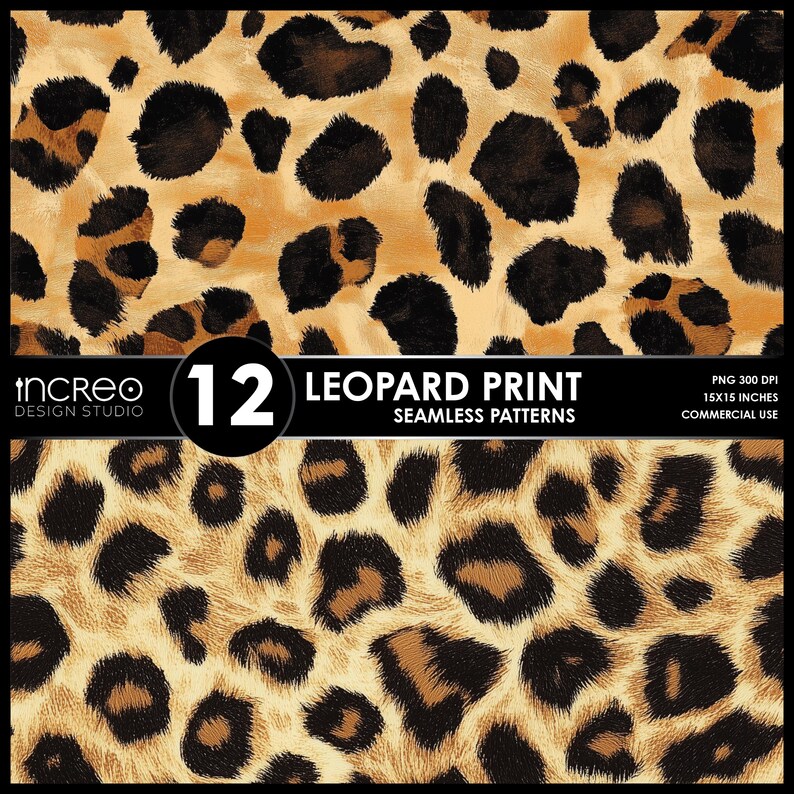 Leopard & Cheetah Print Seamless Patterns: Safari Decor (digital ...