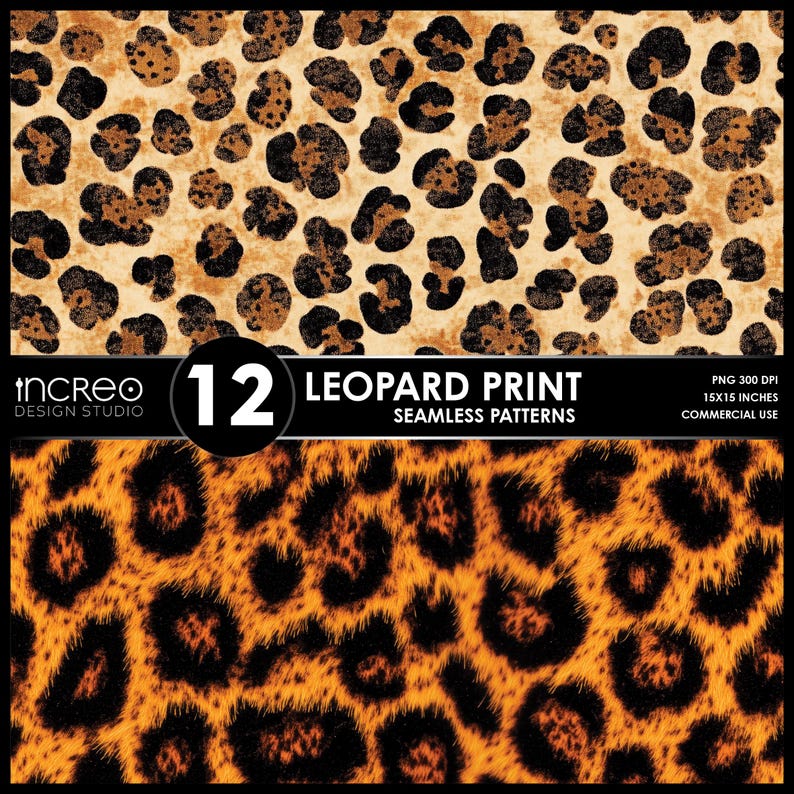 Leopard & Cheetah Print Seamless Patterns: Safari Decor (digital ...