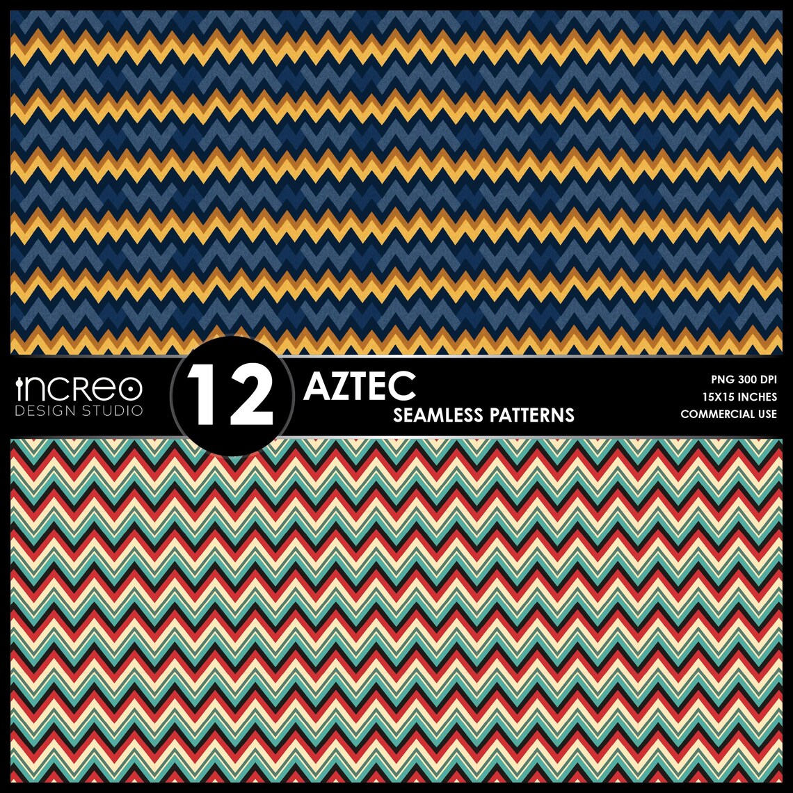 Rustic Aztec Digital Paper Pack: Tribal PNG Patterns (commercial Use ...