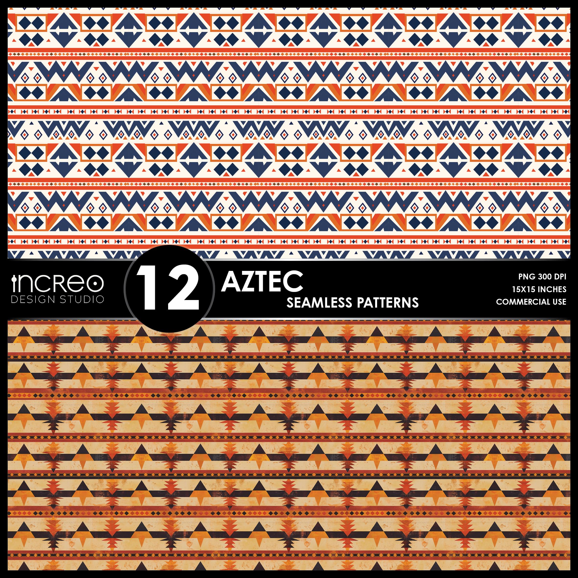Rustic Aztec Patterns – Tribal Seamless Aztec Digital Paper Pack, Aztec ...