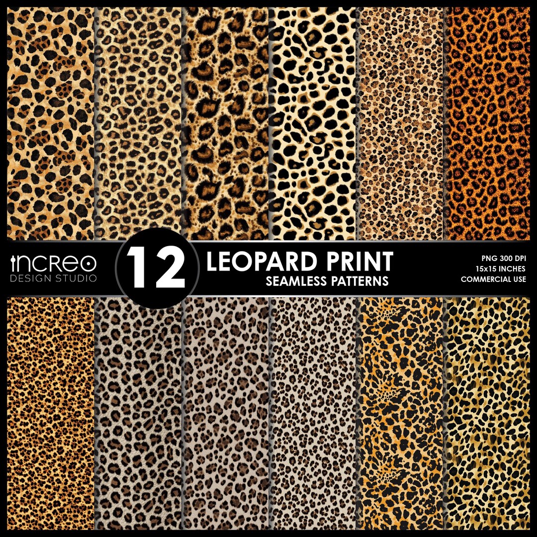 Leopard & Cheetah Print Seamless Patterns: Safari Decor (digital ...