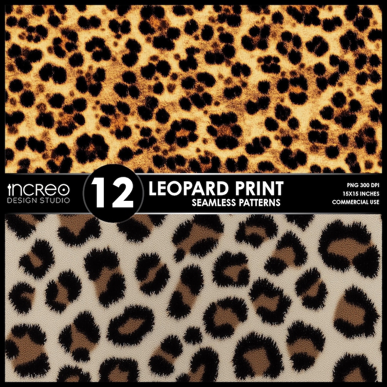 Leopard & Cheetah Print Seamless Patterns: Safari Decor (digital ...