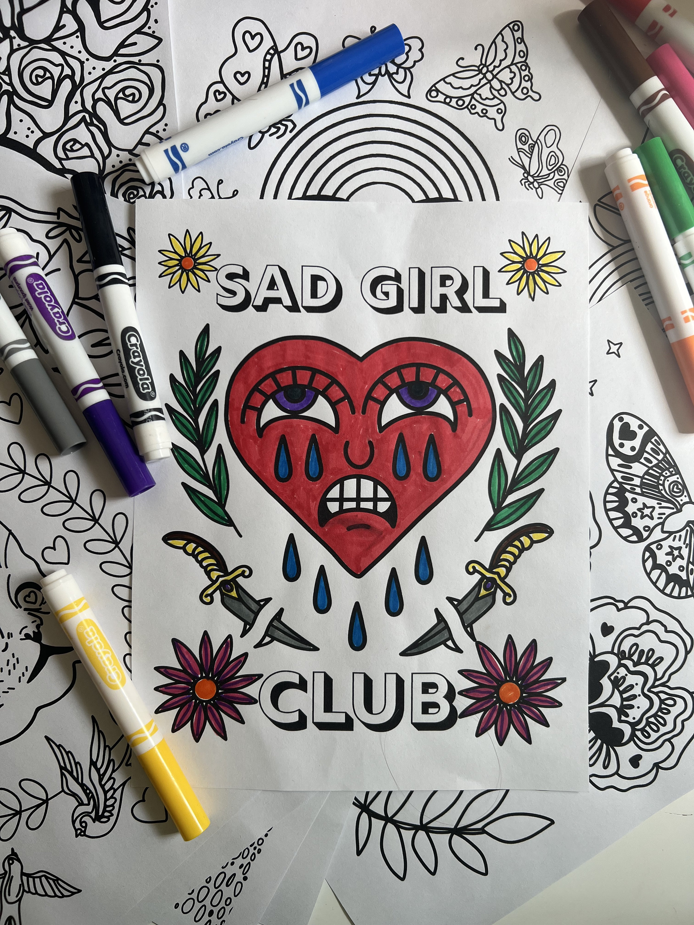 Sad Girl Coloring Pages