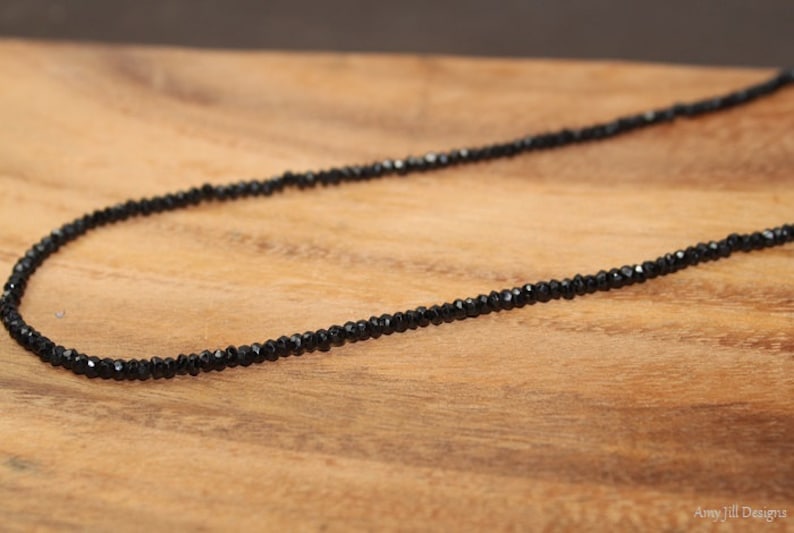 Black Spinel Necklace Black Spinel Jewelry Sterling Silver - Etsy