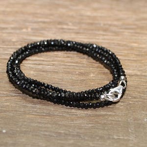Black Spinel Necklace, Black Spinel Jewelry, Sterling Silver ...
