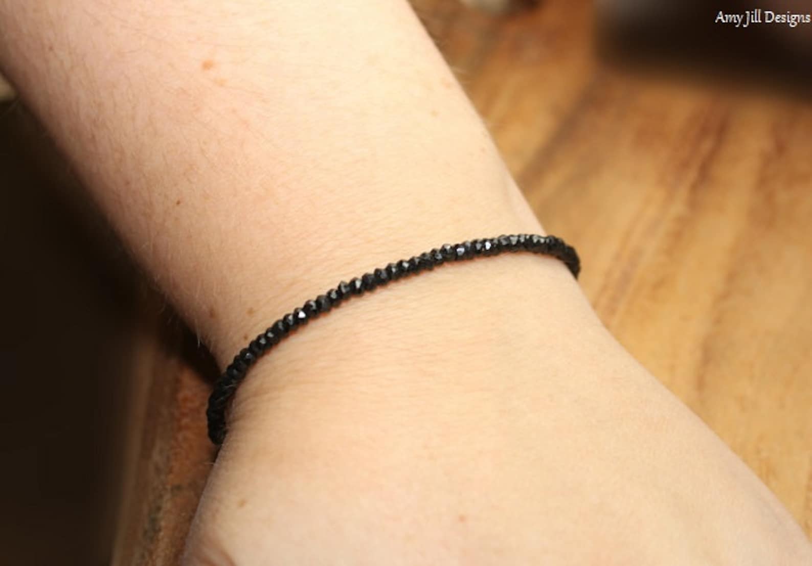 Black Spinel Bracelet, Black Spinel Jewelry, Sterling Silver ...