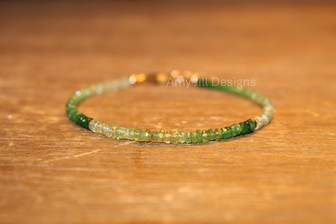 Tsavorite Ombre Bracelet, Shaded Tsavorite Jewelry, May Birthstone ...