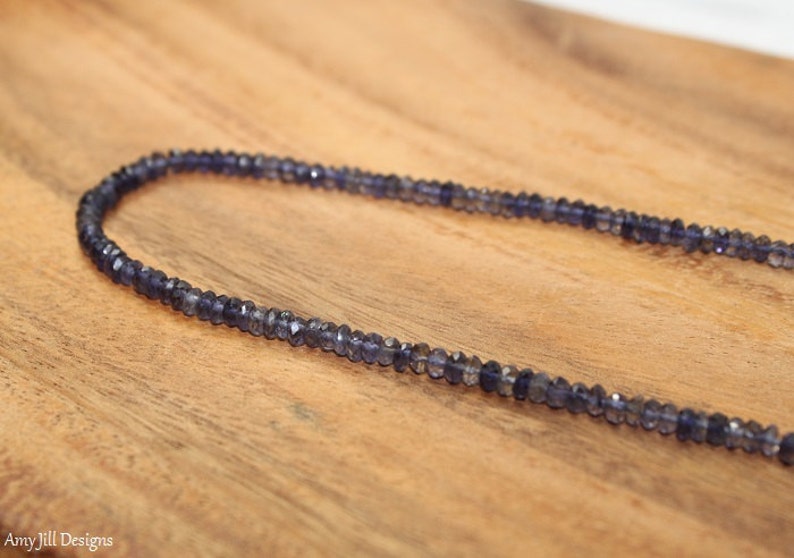 Iolite Necklace, Iolite Jewelry Sterling Silver, Shaded, Beads ...