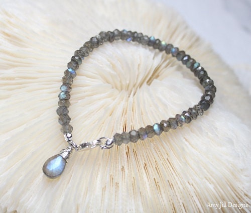Labradorite Bracelet, Labradorite Jewelry, Wire Wrapped Hanging Stone ...
