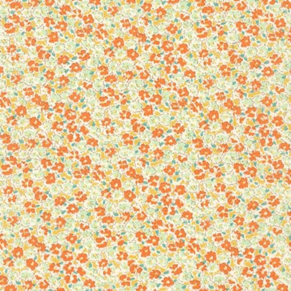 Orange Floral Fabric - Etsy